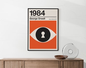 1984 Poster, George Orwell, Book Cover - Etsy