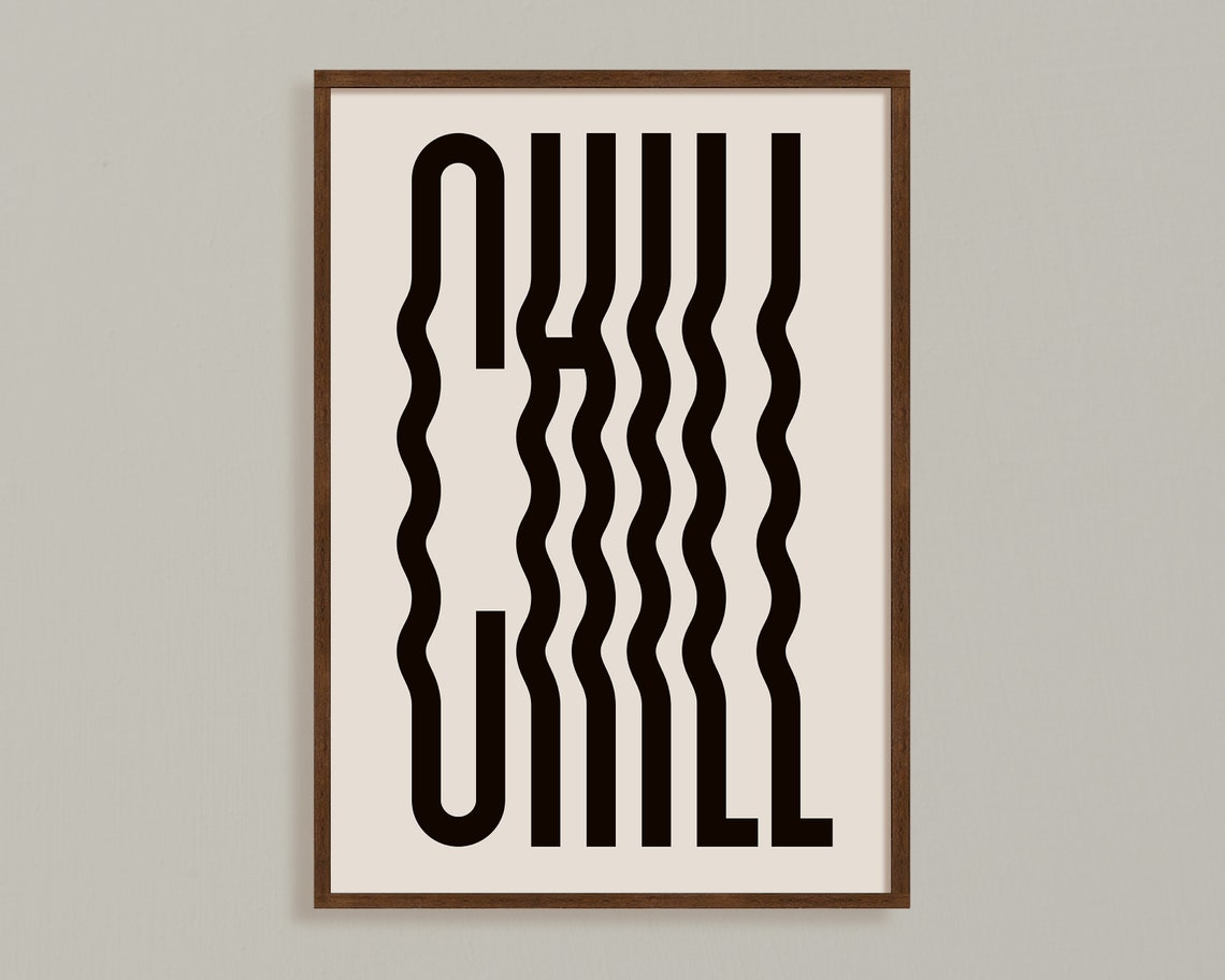 Typography Poster Chill Print Printable Wall Art Modern - Etsy