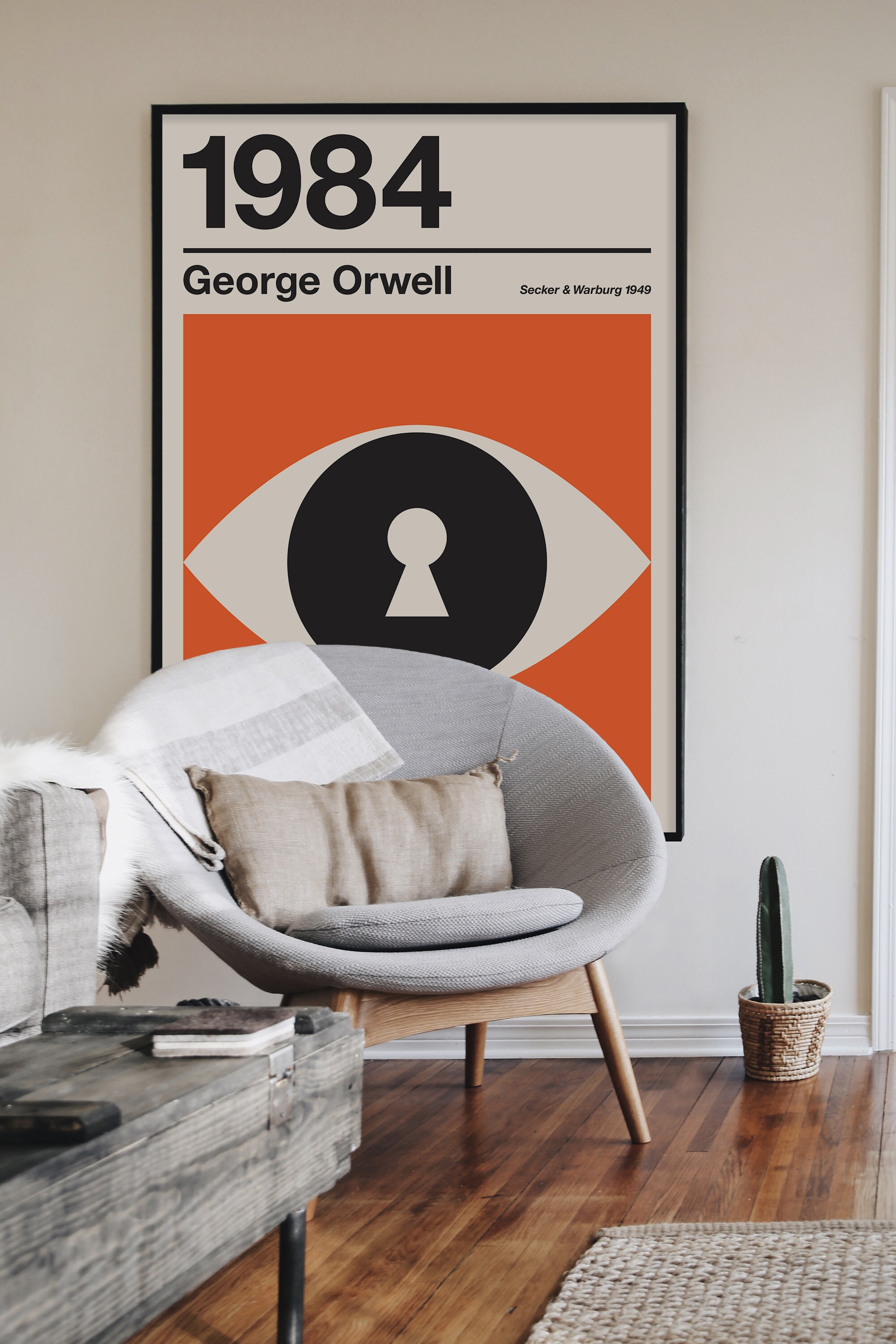 George Orwell 1984 Book Cover Art Print: Abstract Geometric Poster ...