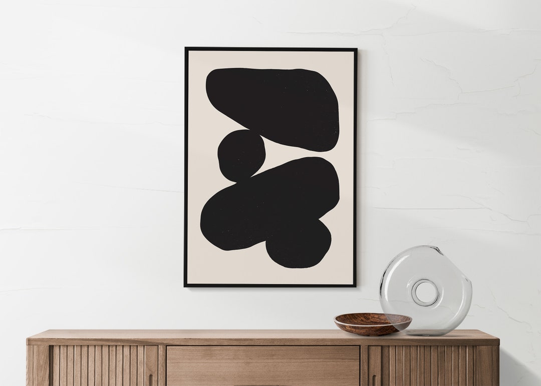 Minimalist Abstract Shapes Art Print: Scandinavian Geometric Decor ...