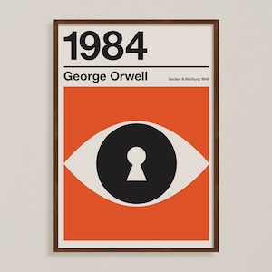 George Orwell 1984 Vintage Book Cover Art Print, Minimalist Literature ...