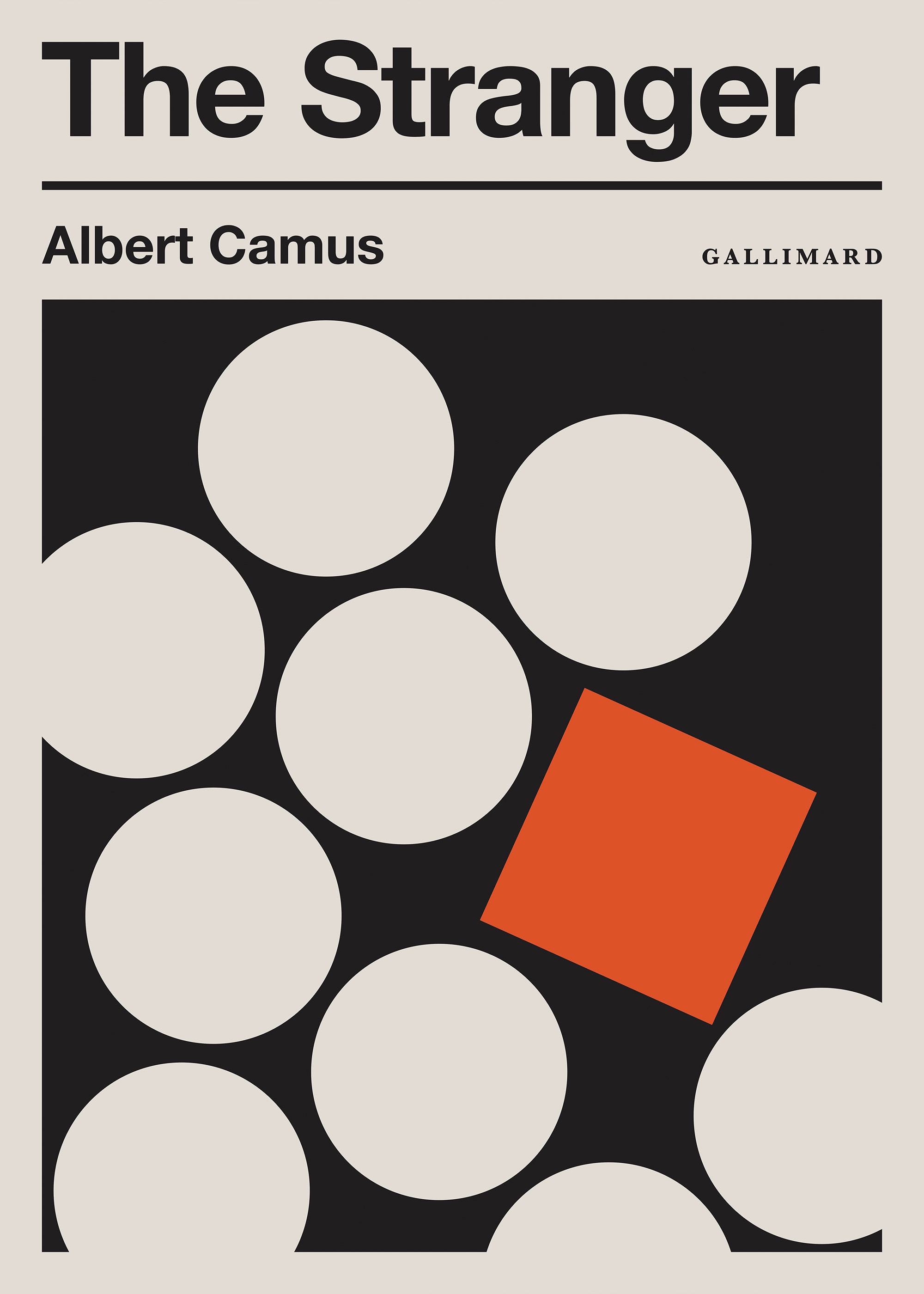 Albert Camus the Stranger Book Cover Art Print, Minimalist Literature ...