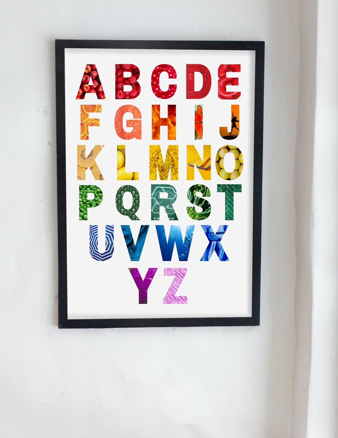 Colorful Rainbow Alphabet Nursery Decor Fun Abcs Art Printable PDF Wall ...