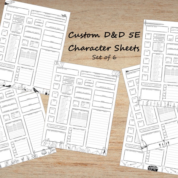 Dnd 5e Character Sheet Png - Etsy