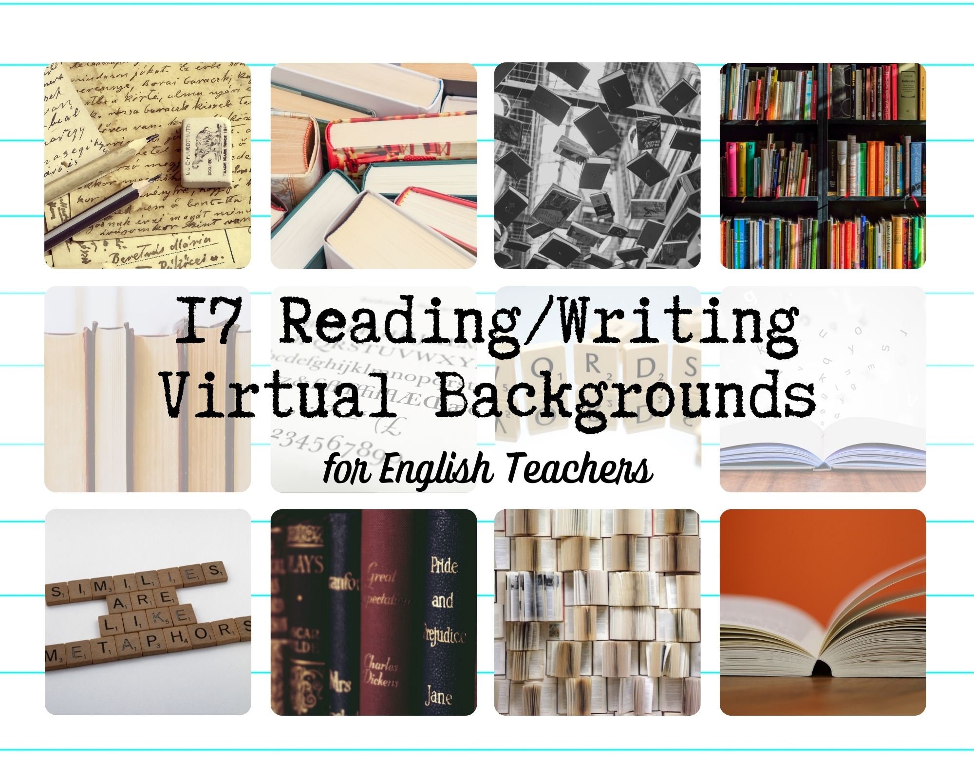 17 Reading & Writing Fun Zoom Virtual Backgrounds for English ...