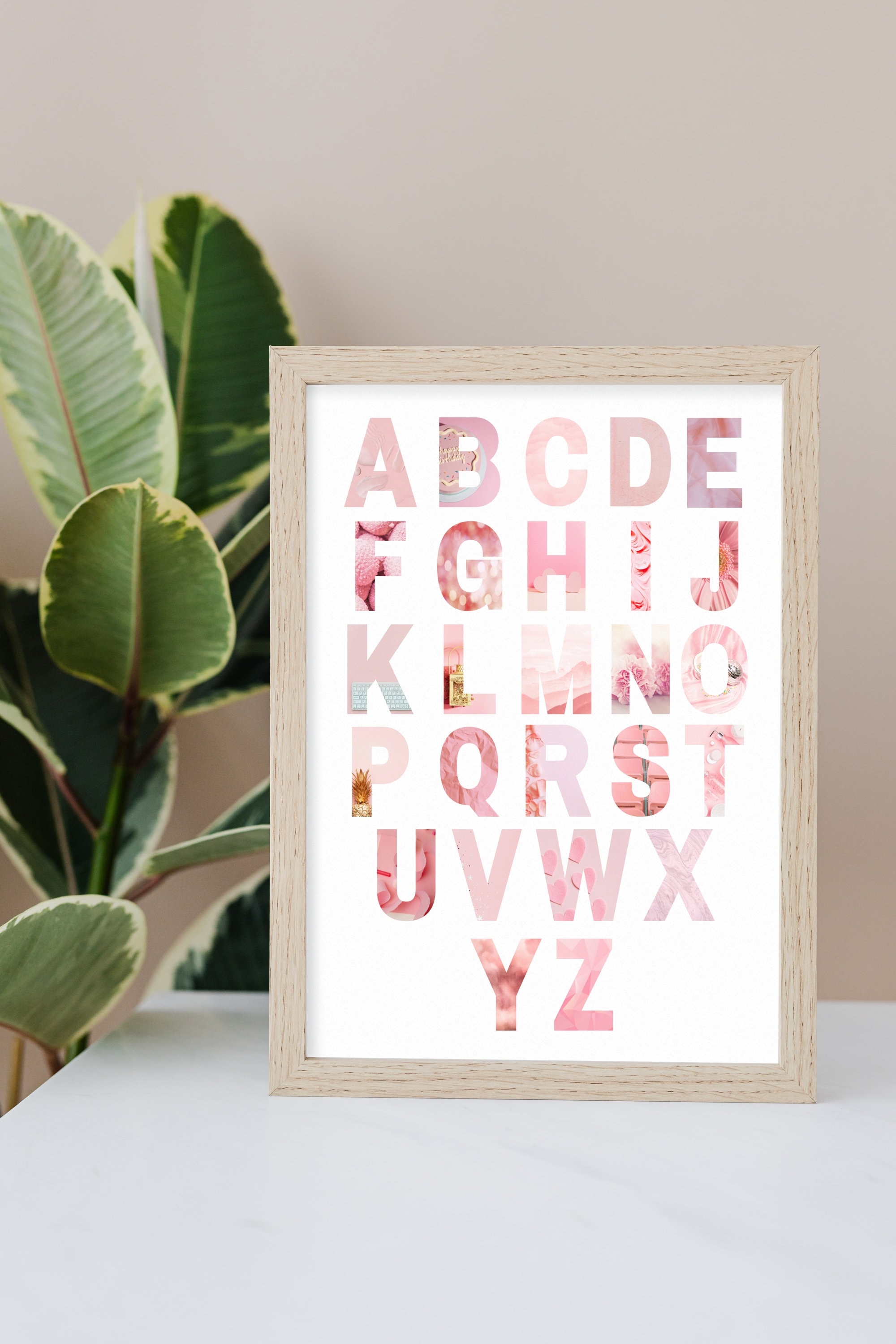 Pastel Peach Pink Alphabet Nursery Fun Abcs Art Printable PDF | Etsy