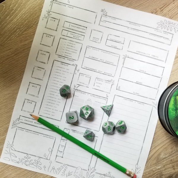 Custom Character Sheet Png - Etsy