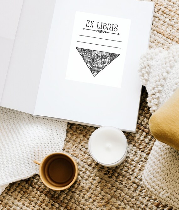 Academic Study Gothic Dark Academia Vintage Bookplate Design | Etsy