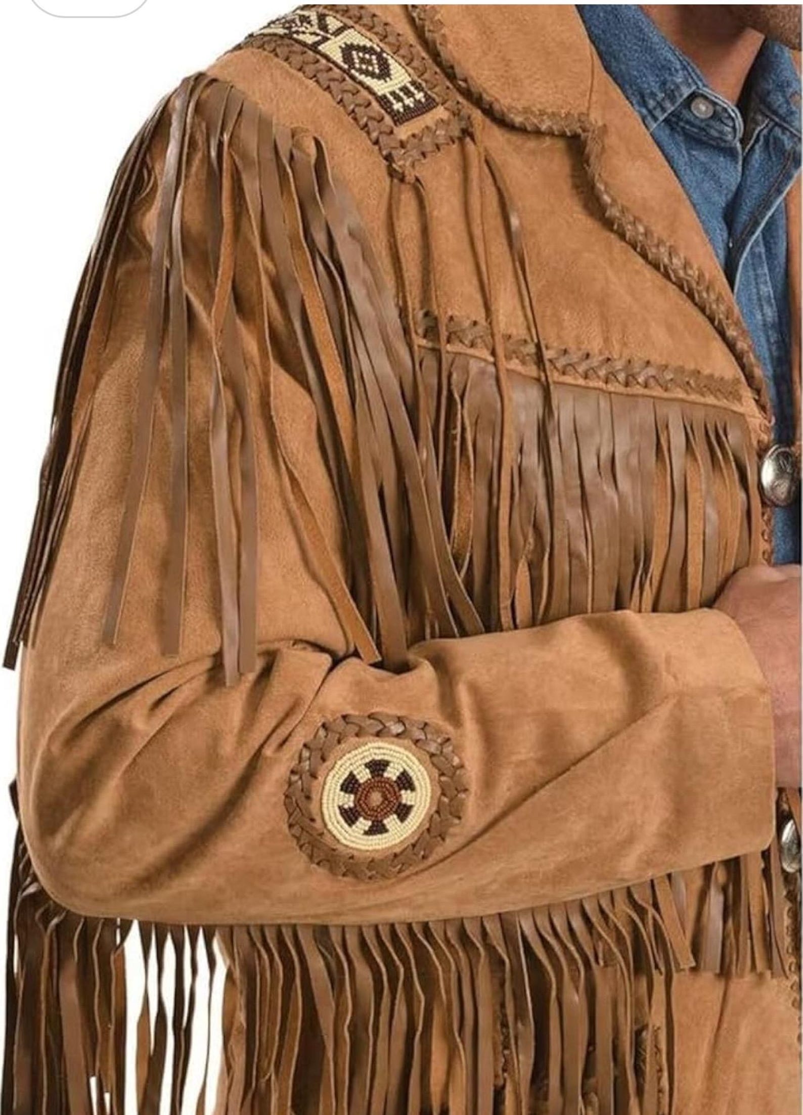 Men's Leather Buckskin Mountain Man Reenactment Suede Leather Native ...