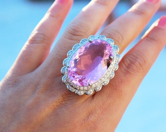 Pink Statement Ring | Etsy