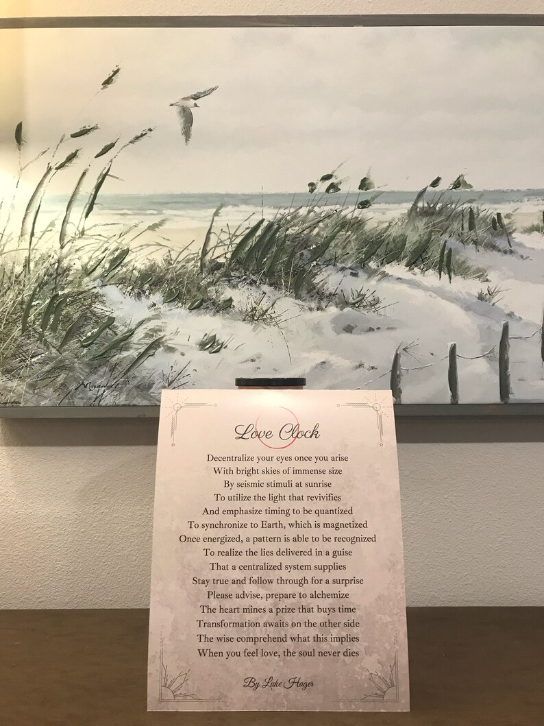 Love Clock - Original Poem by Luke Hager (customizable Print Sizes) - Etsy