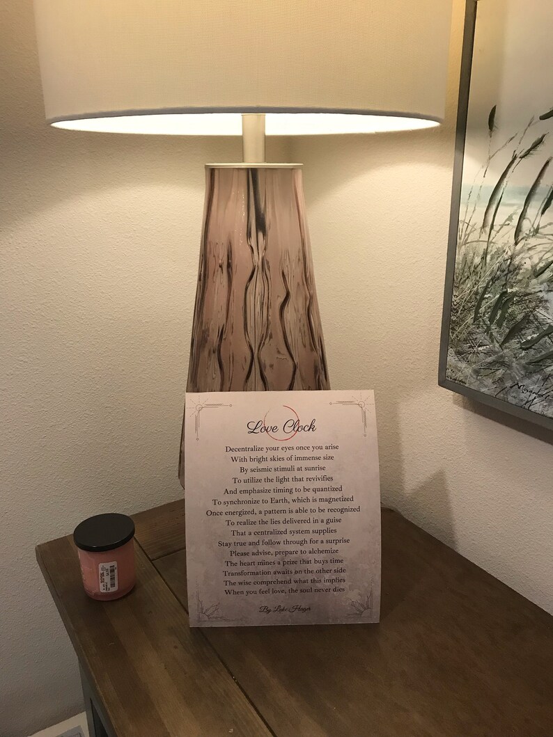 Love Clock - Original Poem by Luke Hager (customizable Print Sizes) - Etsy