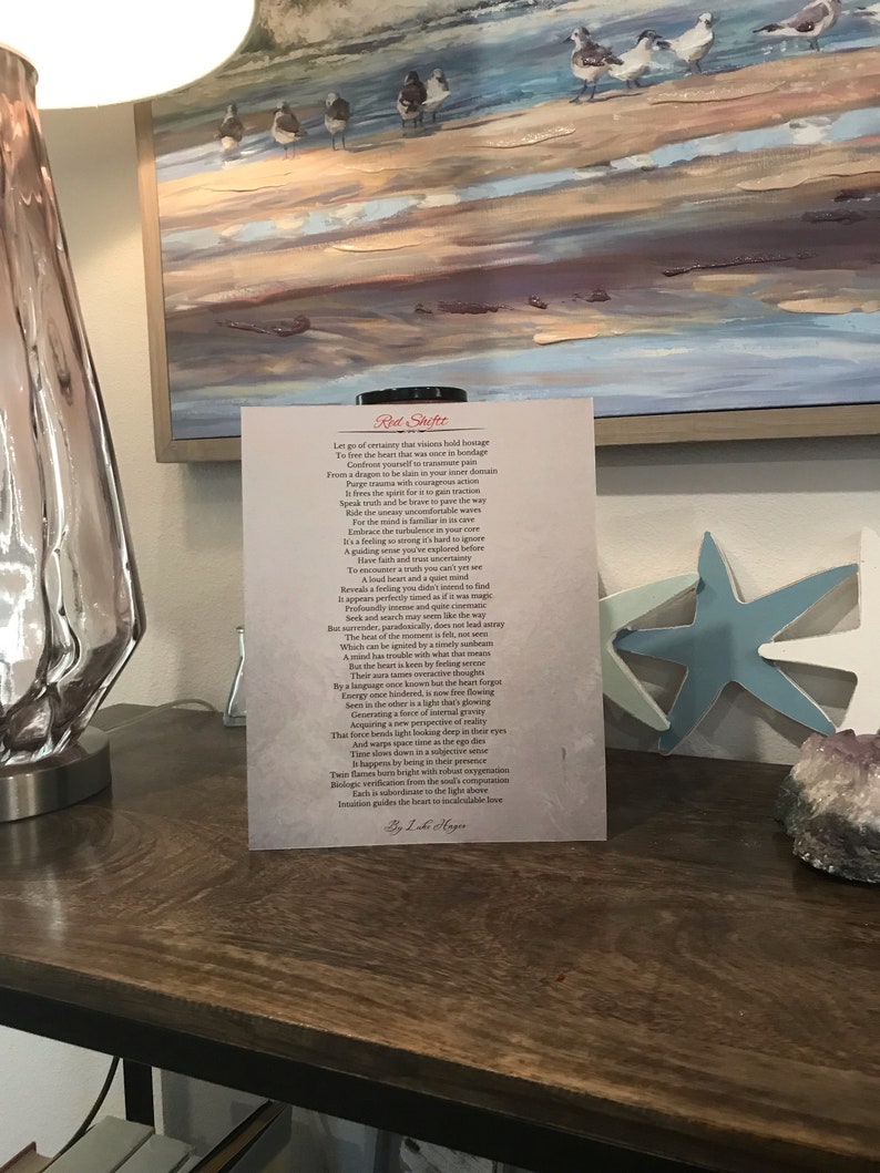 Red Shift - Original Poem by Luke Hager (customizable Print Sizes ...
