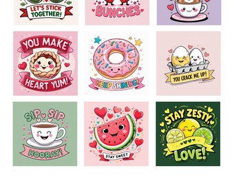 Printable Food-themed Valentine's Cards, Funny Pun Cards for Kids ...