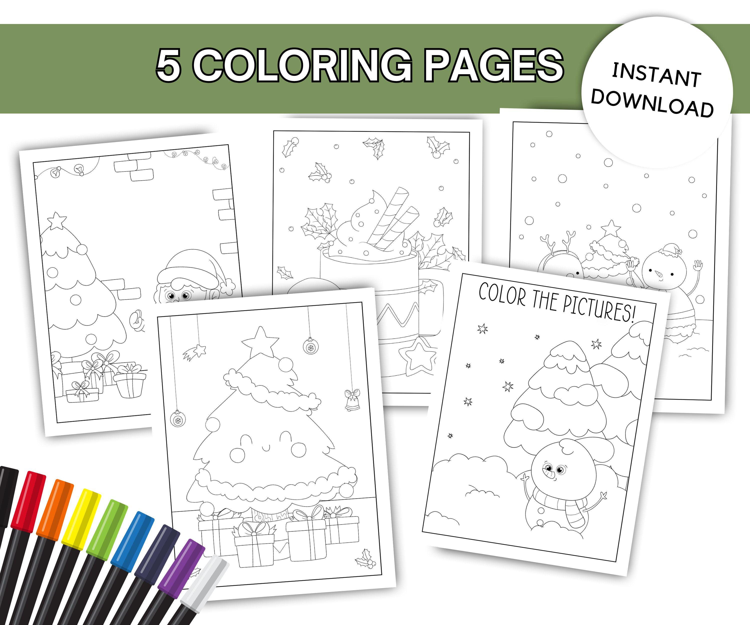 Printable Kids Christmas Activities Bundle, Christmas Coloring Pages ...