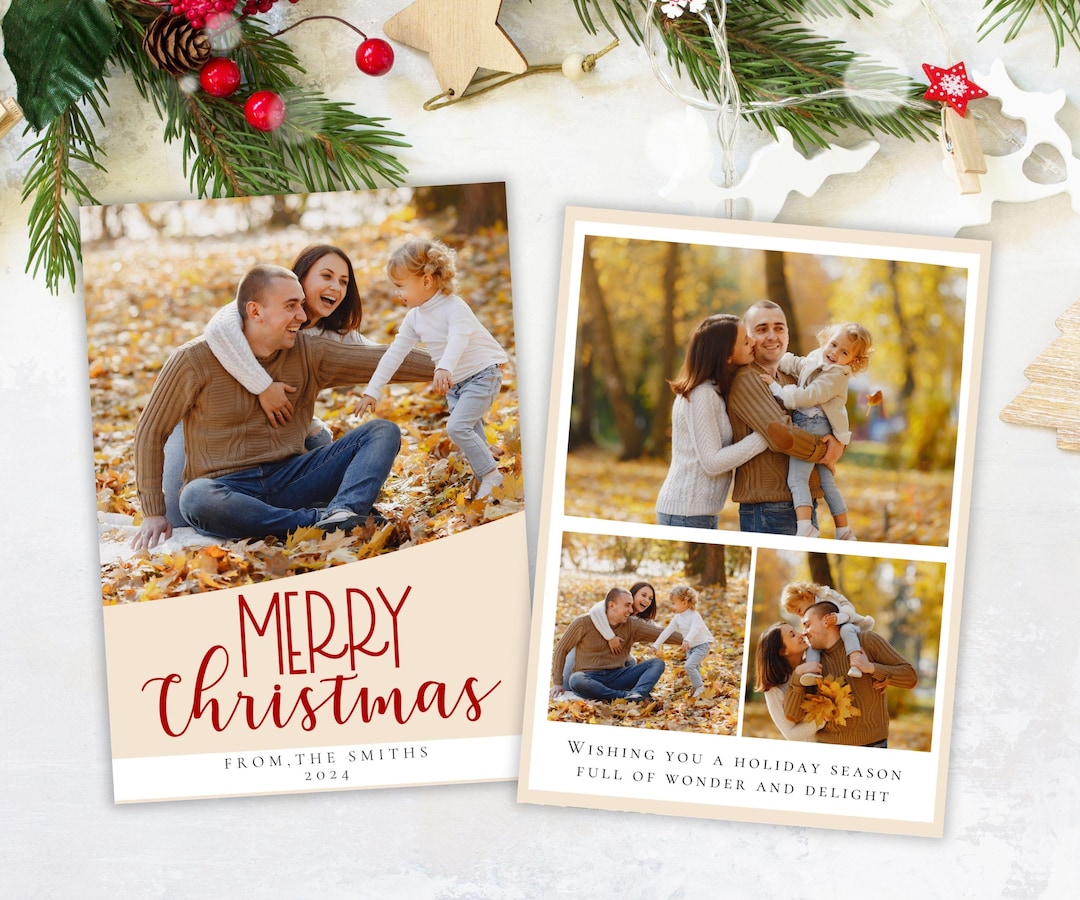 Editable Christmas Card Canva Template, Custom Holiday Greeting Card ...