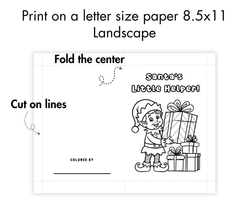 Christmas Coloring Cards: 6 Holiday DIY Activity Sheets (PDF) - Etsy