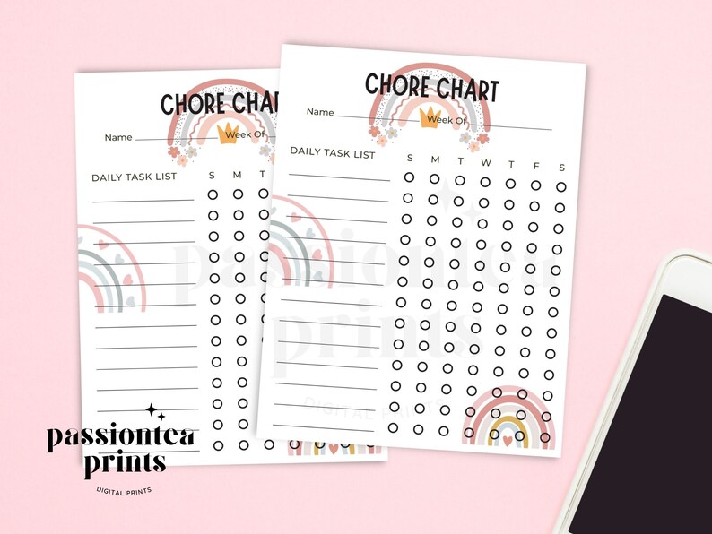 Chore Chart Printable for Kids, Routine Chart, Kids Daily Checklist ...