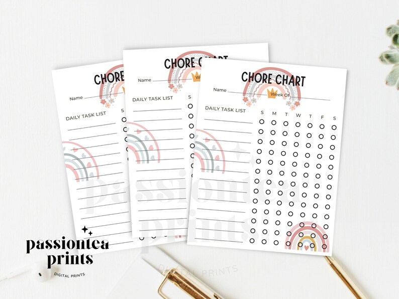 Chore Chart Printable for Kids, Routine Chart, Kids Daily Checklist ...
