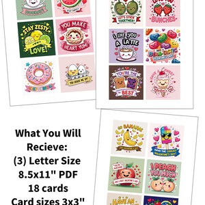 Cute Food Pun Cards for Kids, Classroom Printable Valentine Cards ...