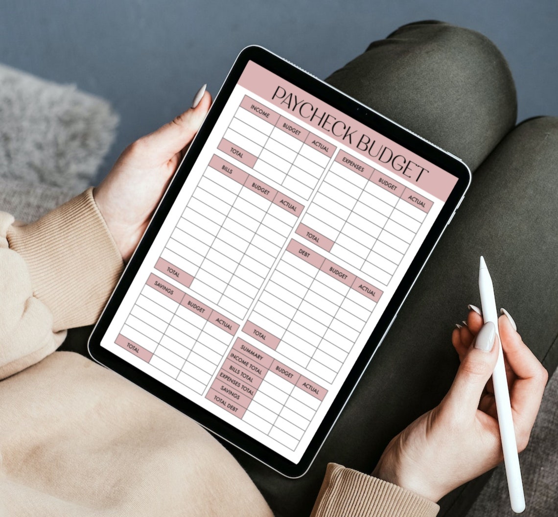 Paycheck Budget Template Printable, Budget Planner Template, Budget ...