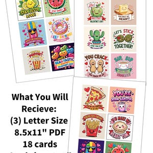Printable Food-themed Valentine's Cards, Funny Pun Cards for Kids ...