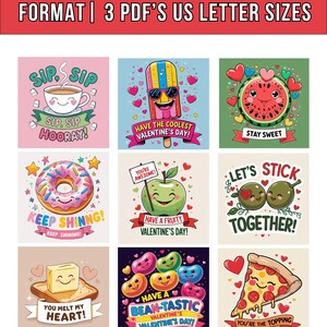 Printable Food-themed Valentine's Cards, Funny Pun Cards for Kids ...
