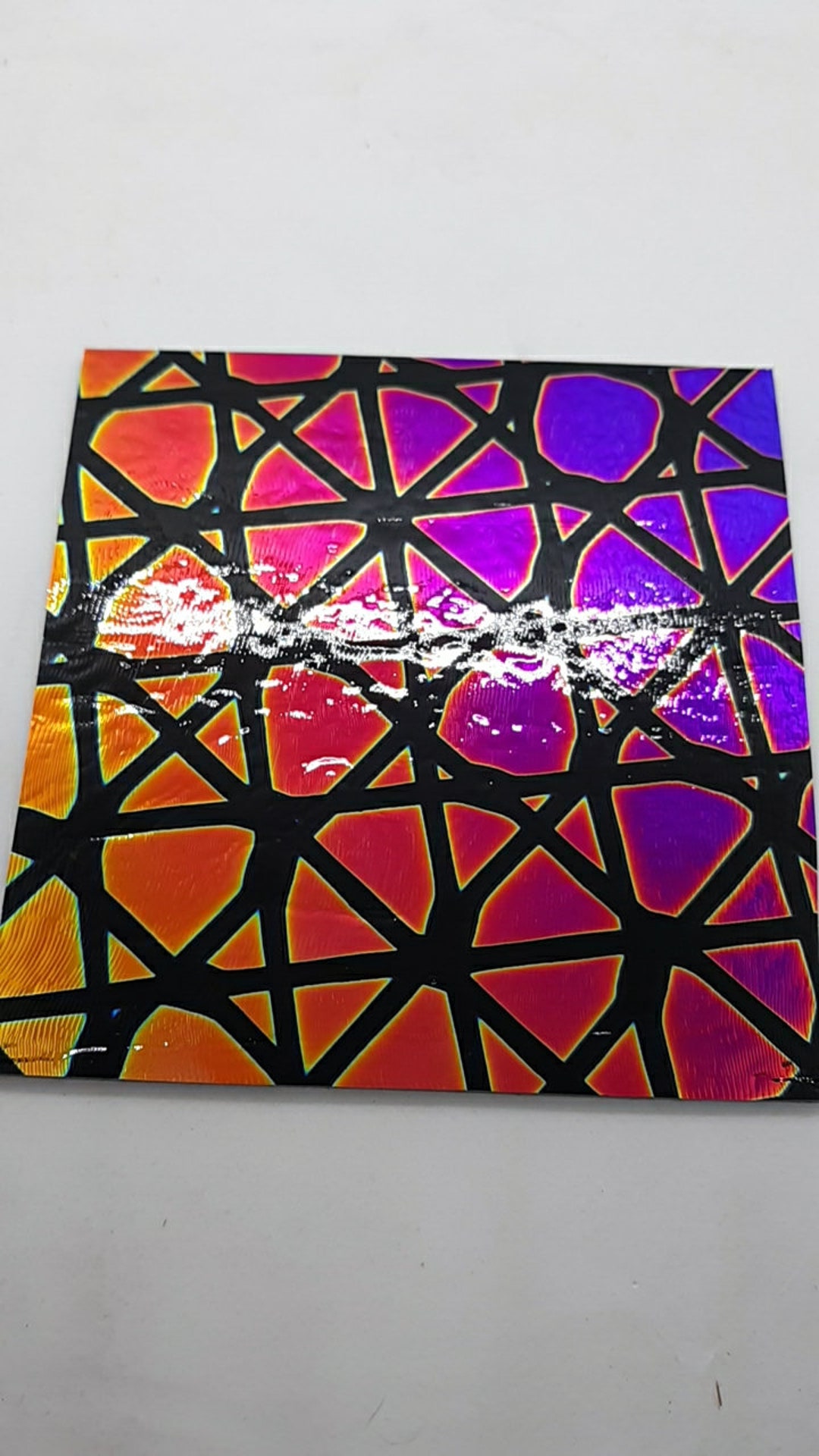 CBS Dichroic Pattern: Geodesic on Thin Black 90 COE, 4" Square - Etsy
