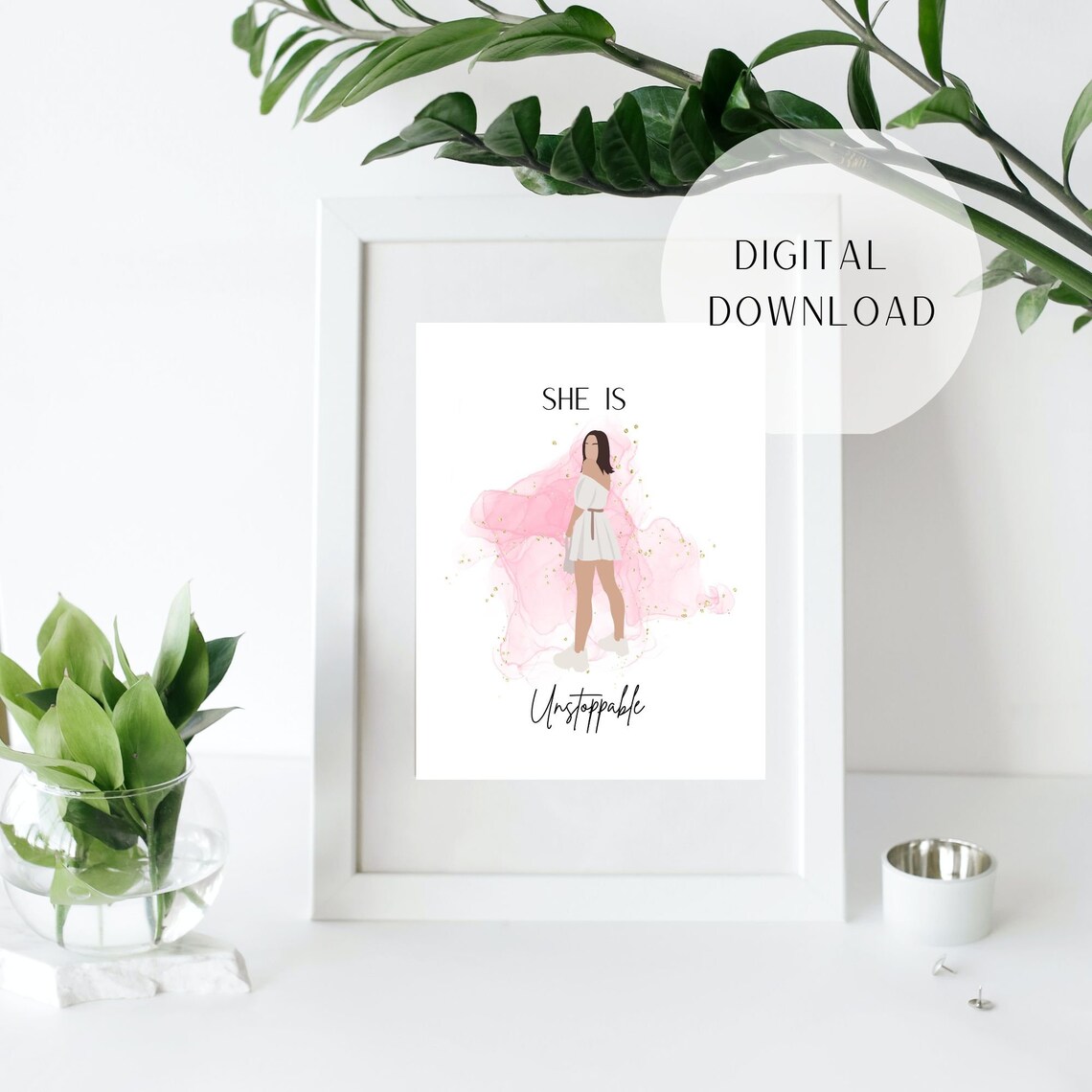 She is Unstoppable Feminine Wall Art Prints for Home and Office Decor ...