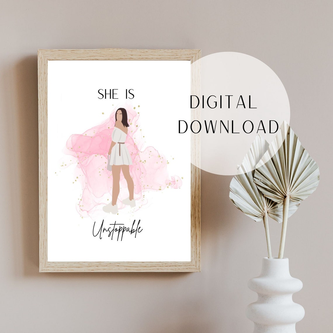 She is Unstoppable Feminine Wall Art Prints for Home and Office Decor ...