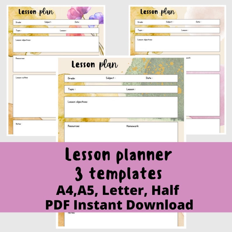 Lesson Plan Templates For Teachers Homeschool Planner Etsy lesson-plan-templates-for-teachers-homeschool-planner-etsy