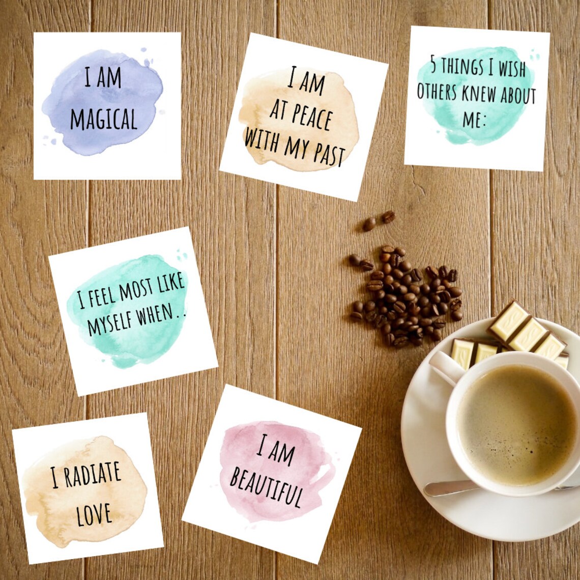 Bundle of 2 Positive Affirmation Cards Printable, Journaling Prompt ...