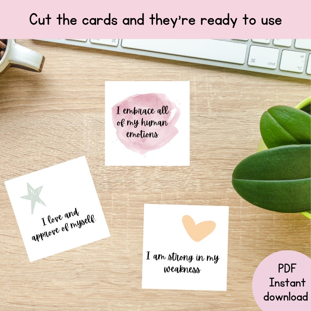 Mental Health Affirmation Cards, Positive Affirmations for Anxiety ...