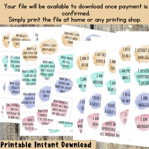 Bundle of 2 Positive Affirmation Cards Printable, Journaling Prompt ...