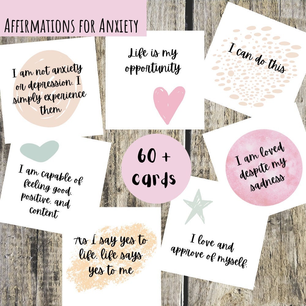 Mental Health Affirmation Cards, Positive Affirmations for Anxiety ...