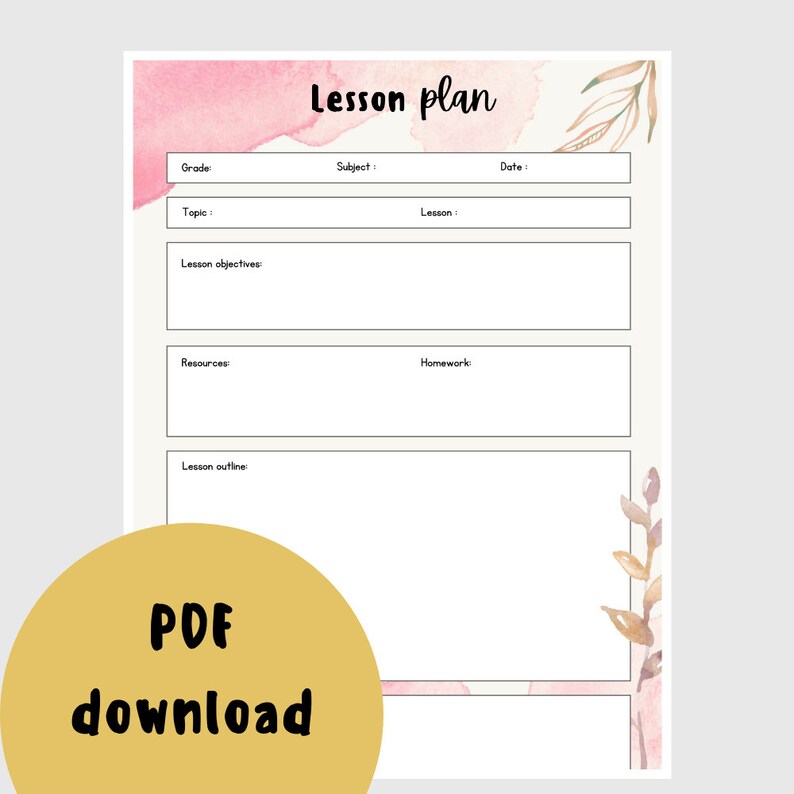 Lesson Planner for Teachers, Homeschool Planner, Lesson Plan Template ...