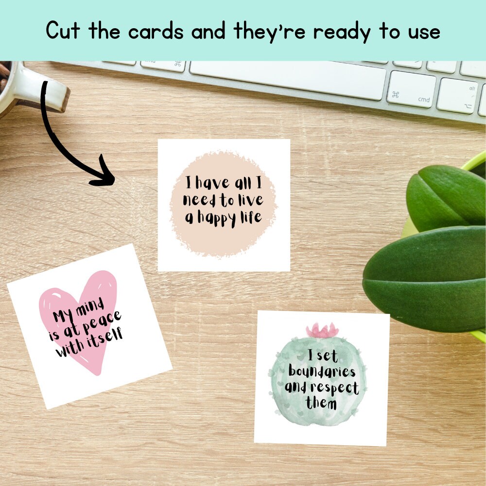 Self Love Affirmation Cards Printable, Self Care Messages, Positive ...