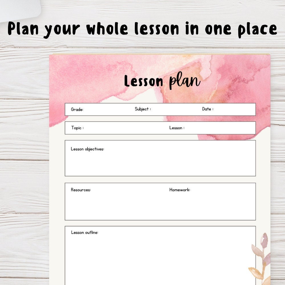 Lesson Planner for Teachers, Homeschool Planner, Lesson Plan Template ...