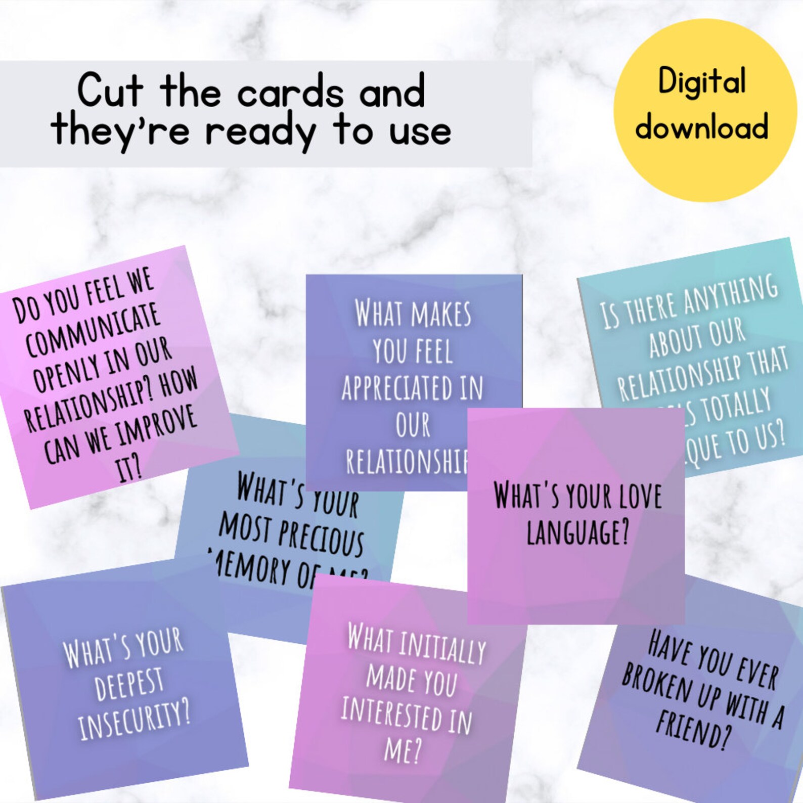 Conversation Cards Couples, Date Night Cards Printable, Couples ...