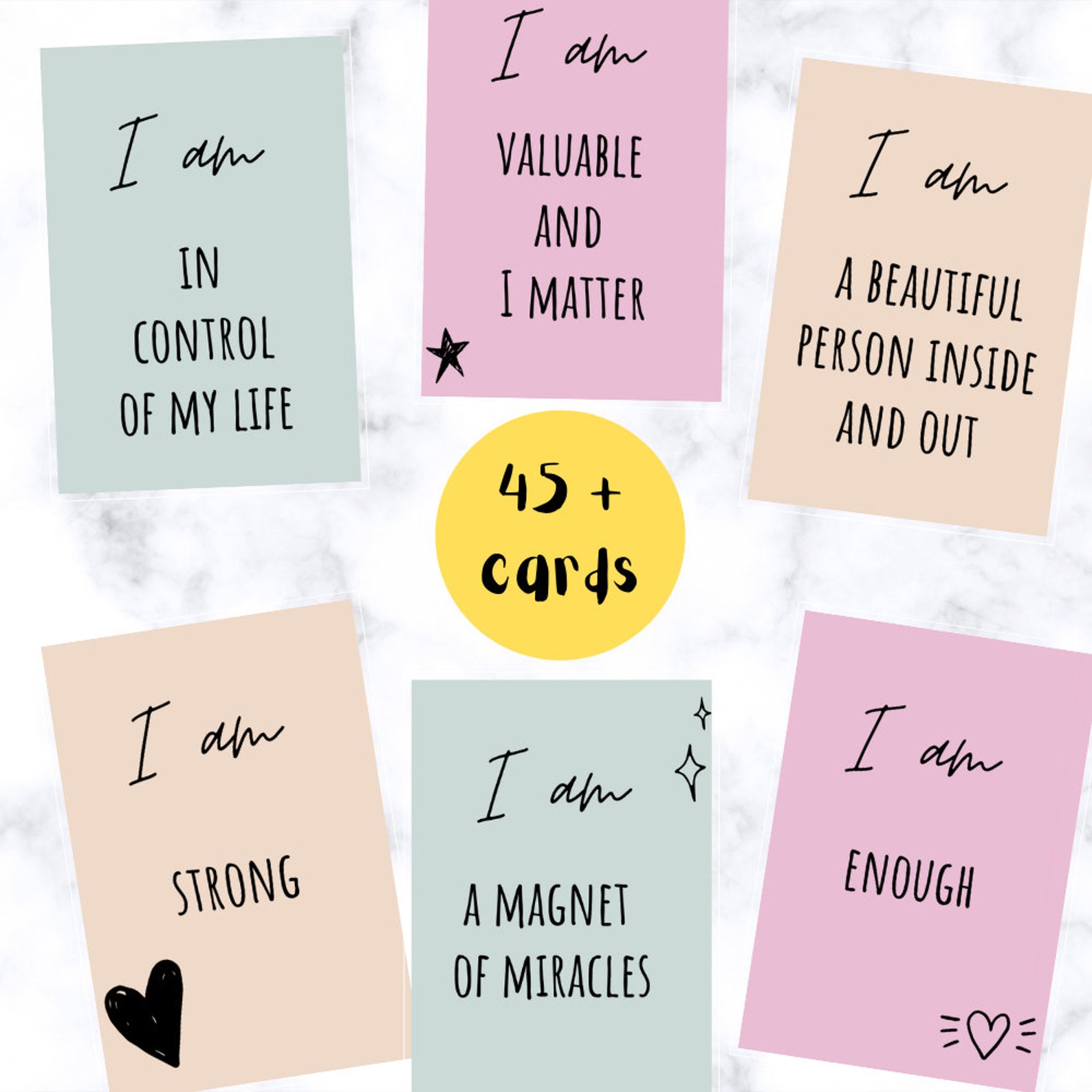Positive Affirmation Cards, Self Care Printables, I Am Affirmations ...