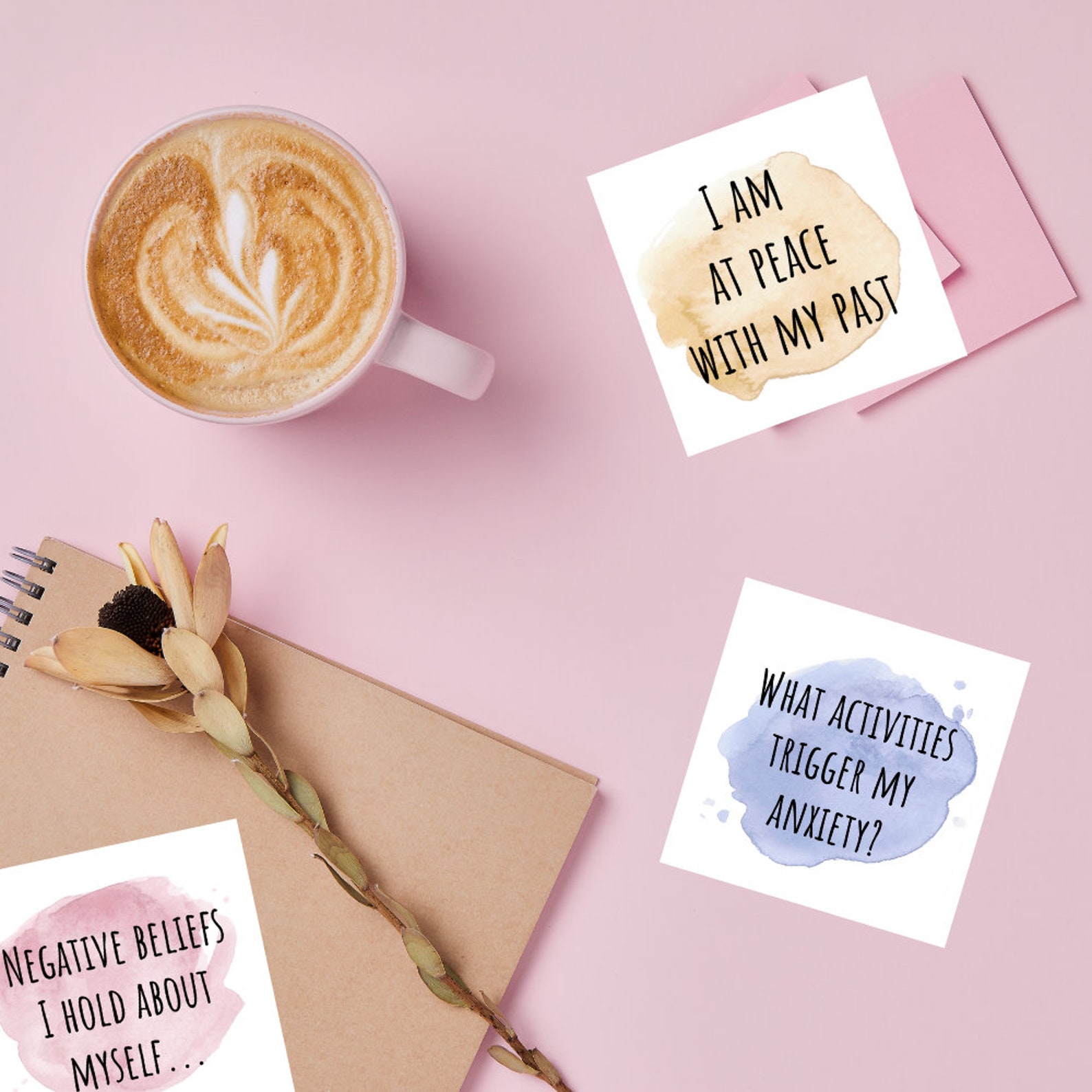 Bundle of 2 Positive Affirmation Cards Printable, Journaling Prompt ...