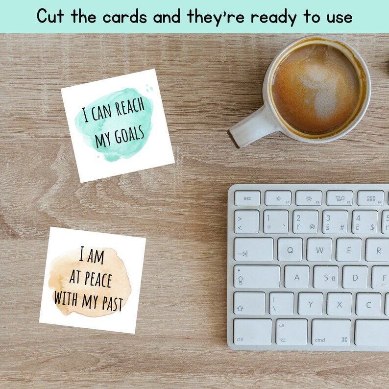 Positive Affirmation Cards Printable, Self Care Messages, Mindfulness ...