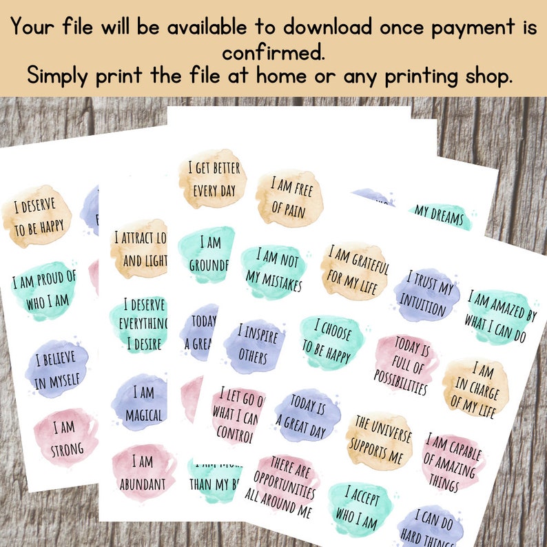 Positive Affirmation Cards Printable, Self Care Messages, Mindfulness ...
