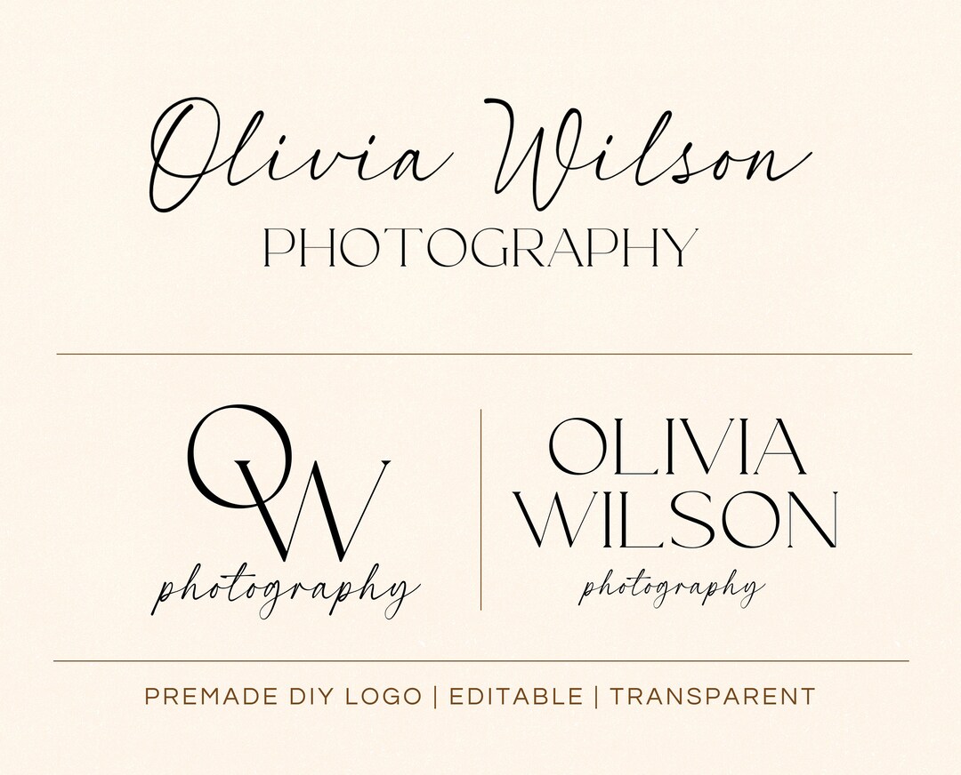 Minimalist Name Logo Design Photography Custom Logo Design - Etsy