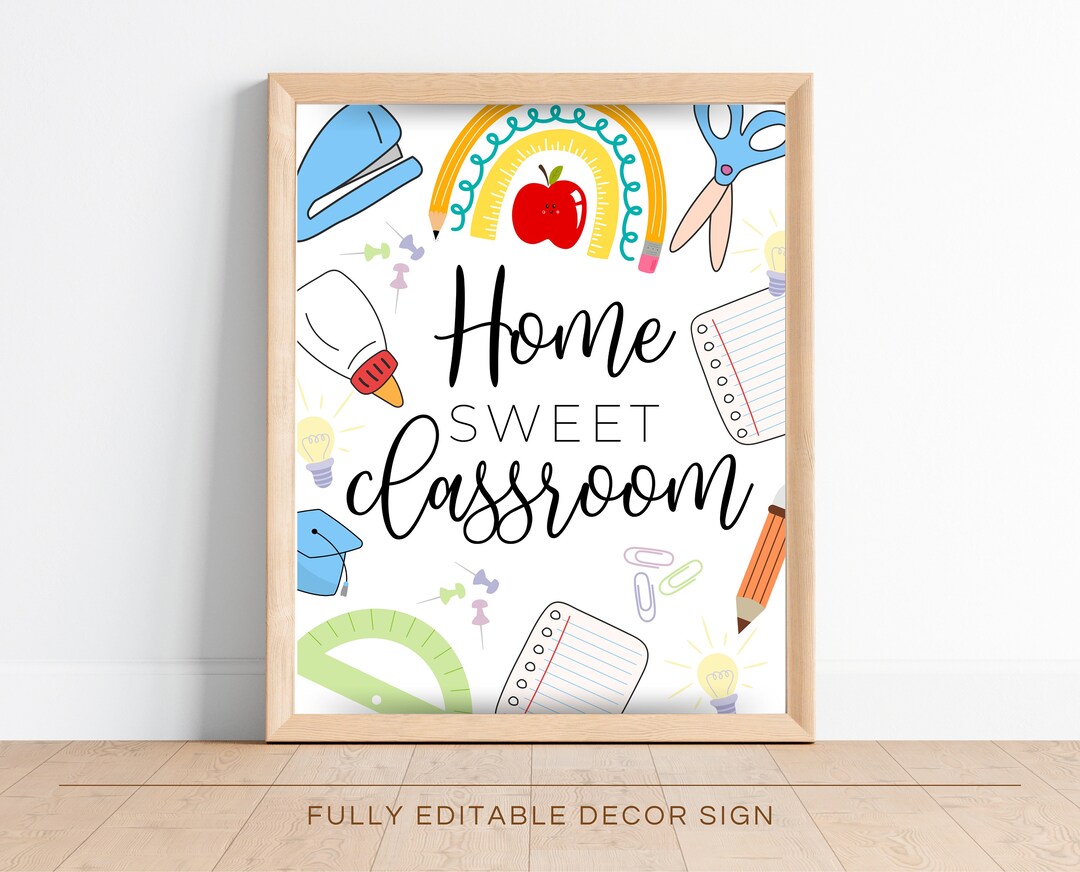 Rainbow Classroom Sign Template, Teacher Classroom Decorations ...