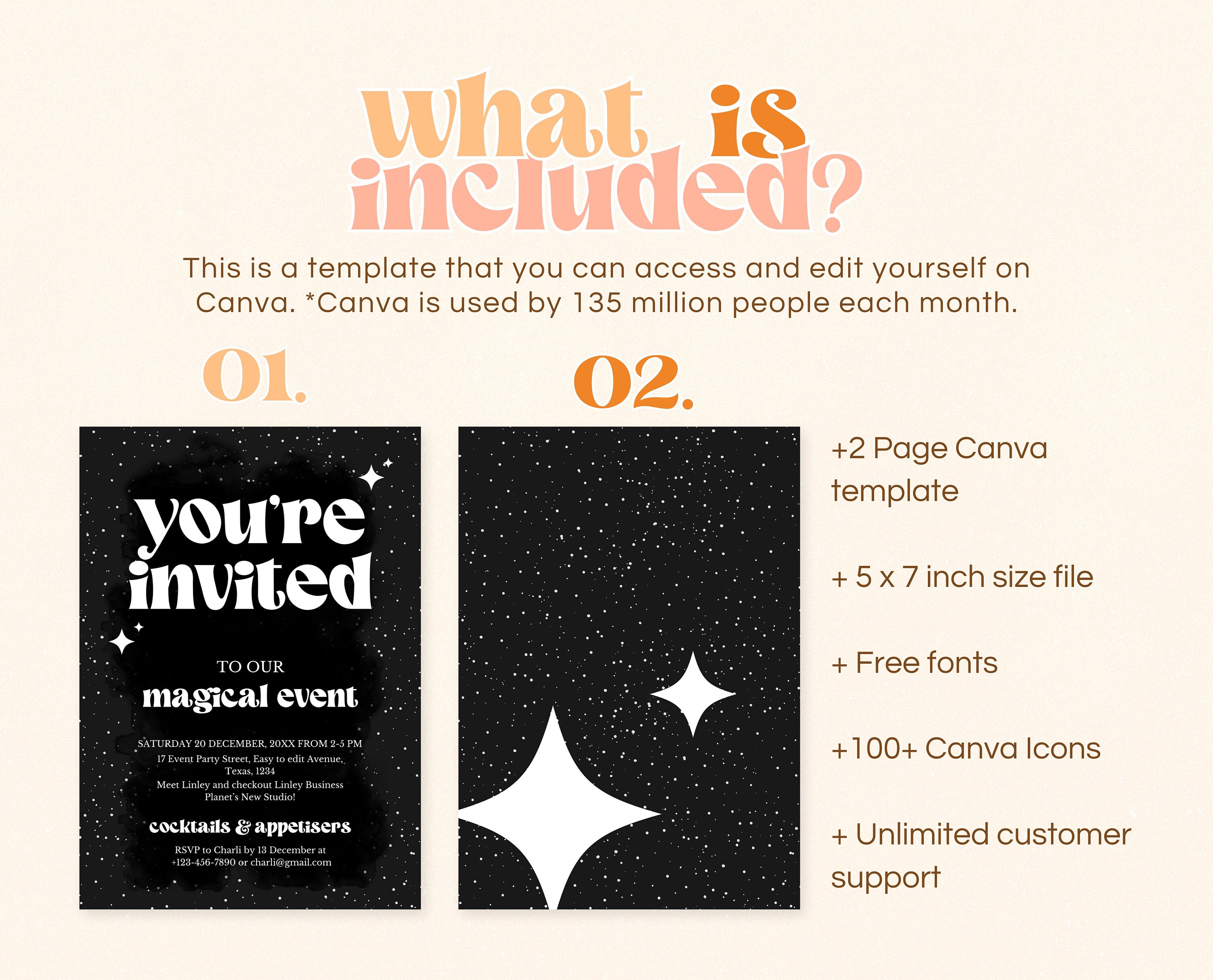 Editable Retro Black Business Invitation Template Retro - Etsy