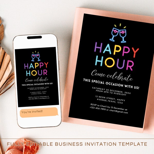 Corporate Happy Hour Invitation - Etsy