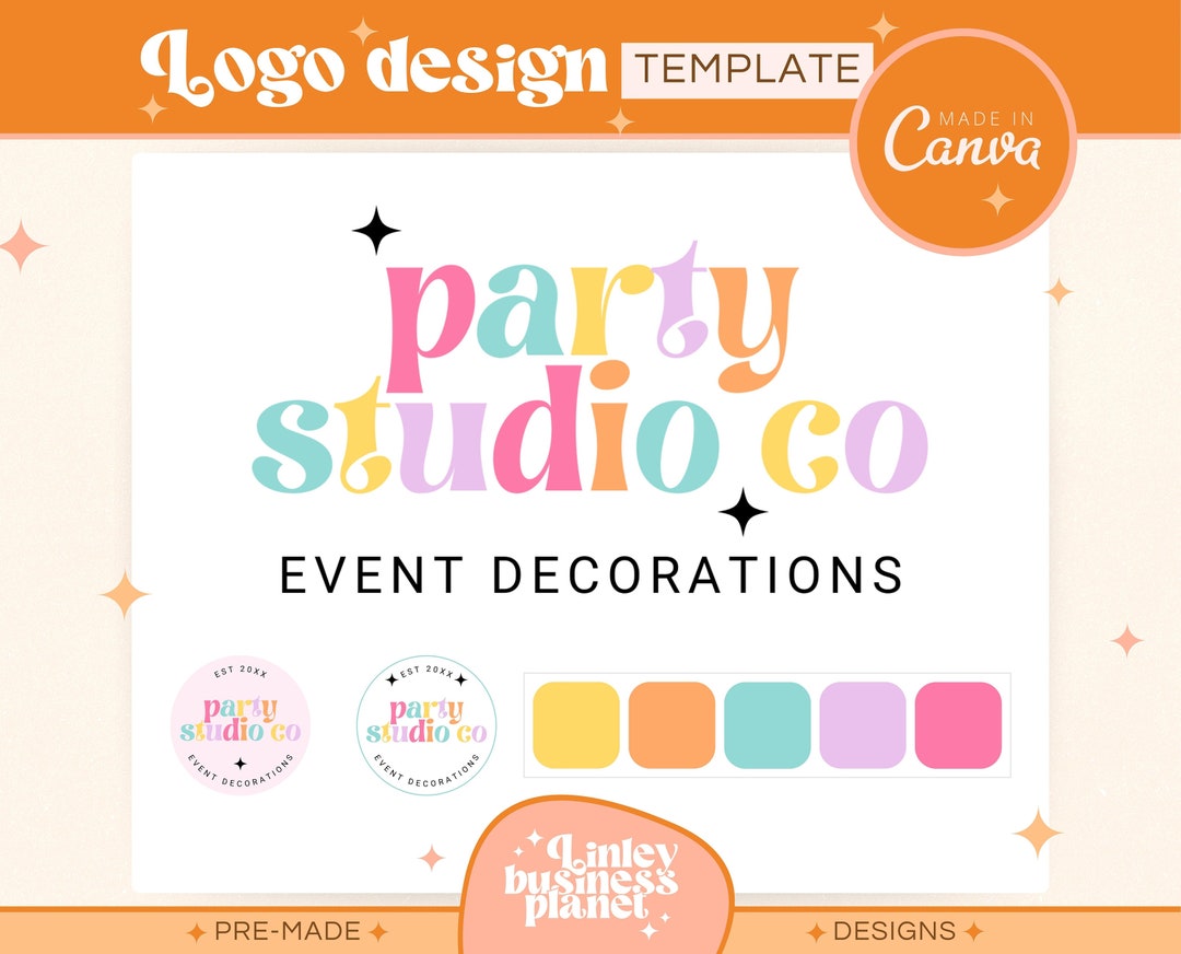 Rainbow Logo Design Template DIY Logo Design Template Canva - Etsy
