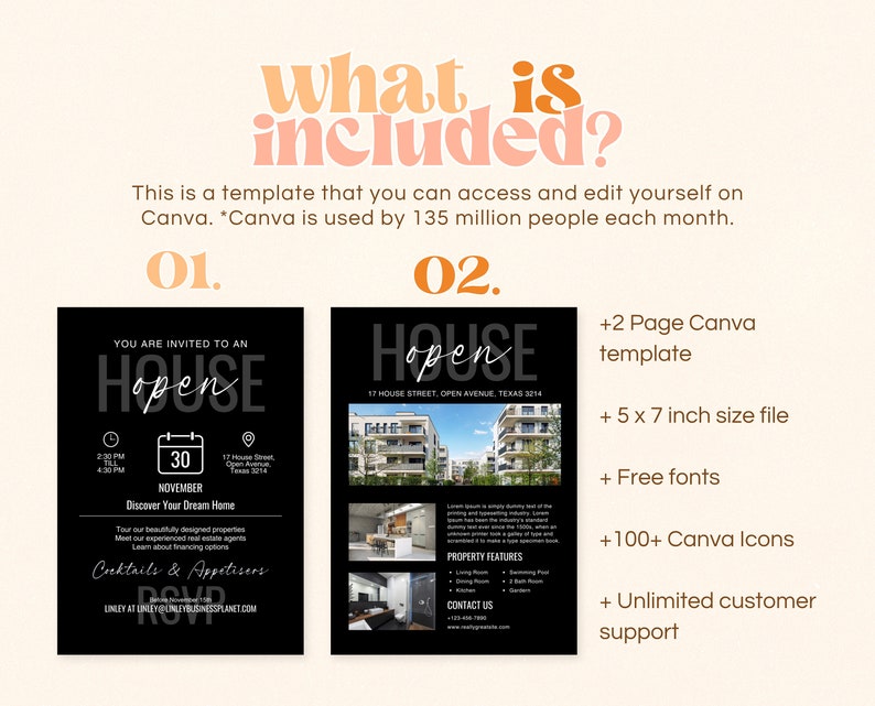 Editable Open House Invitation Template, Minimalist Realtor Open House ...