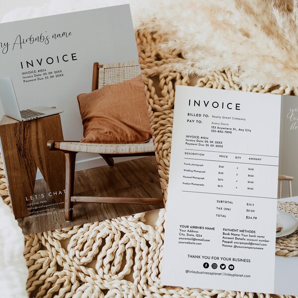 Airbnb Invoice Template - Etsy